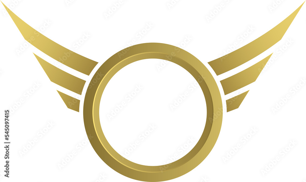 Golden wings label. Png and Jpeg files Stock Illustration | Adobe Stock