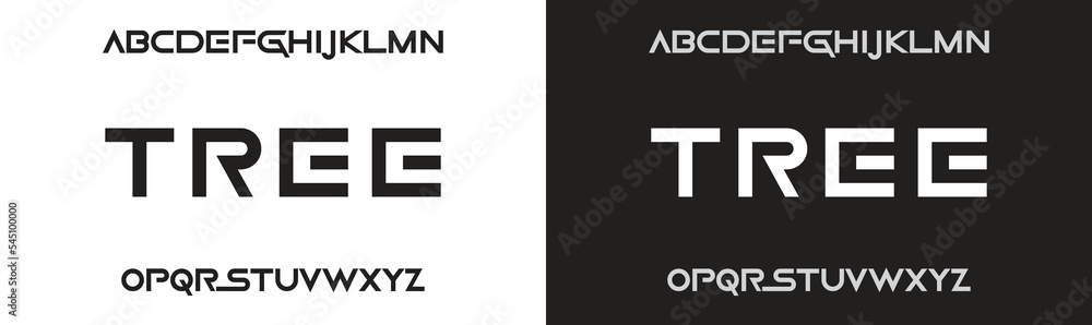 TREE minimal technology letter typography design. Unique typo font and ...
