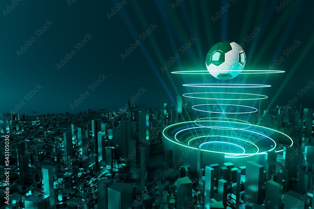 3d football object design. realistic rendering. abstract futuristic ...