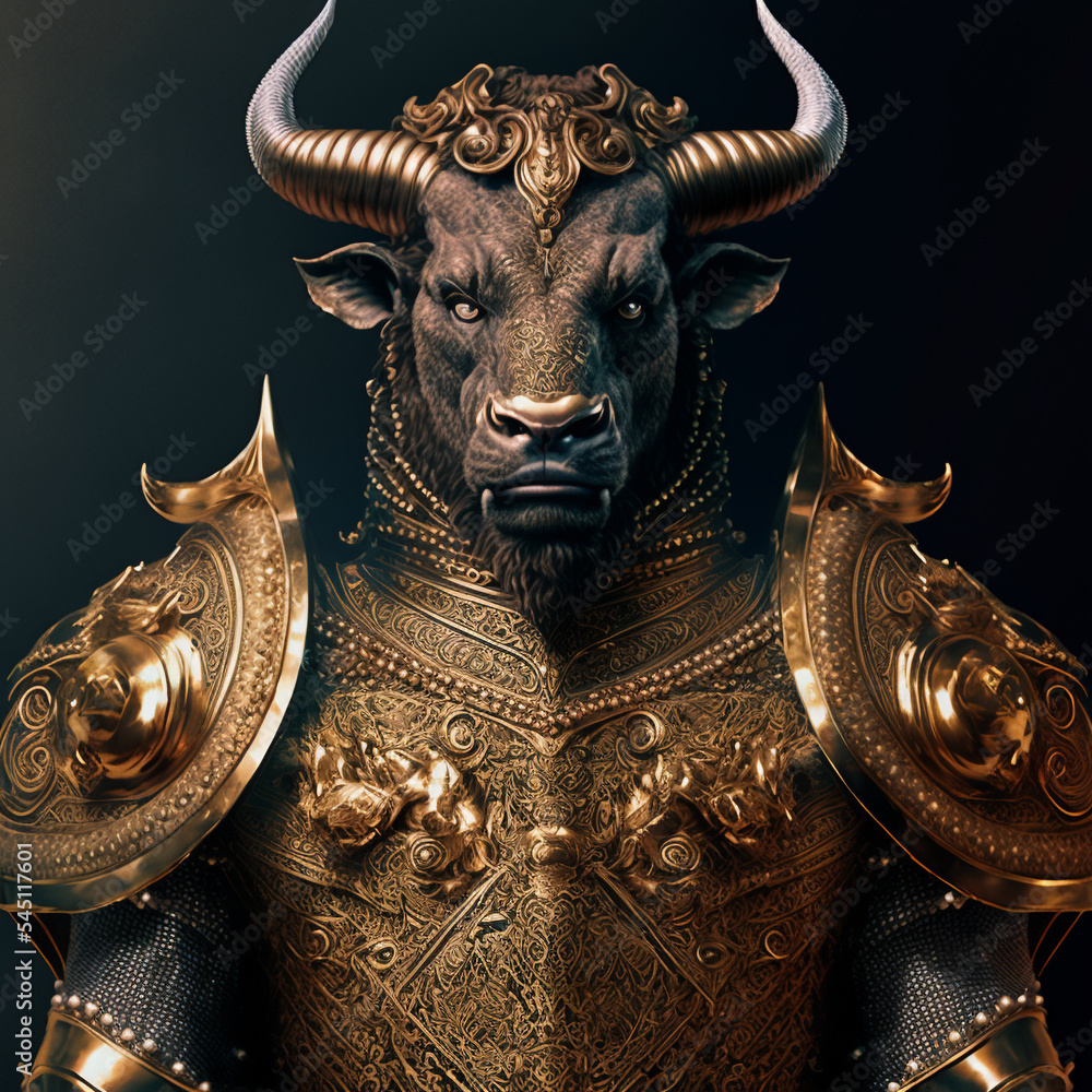 Concept art illustration of Minotaur from greek mythology Stock ...