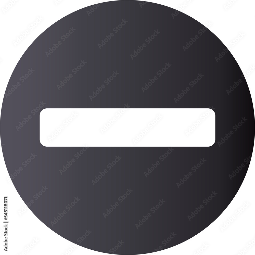 Dark gray gradient style icon no entry sign Stock Illustration | Adobe ...