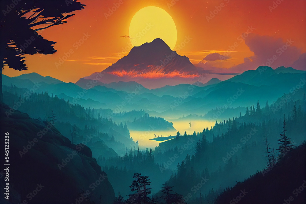 firewatch wallpaper background. beautiful scenery landscape graphic ...