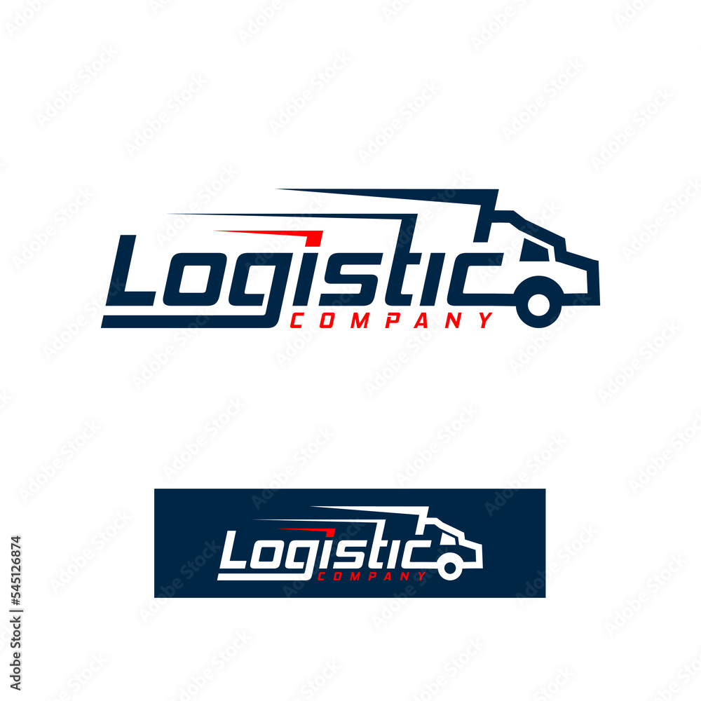 logistic truck trailer logo design template express transportation ...