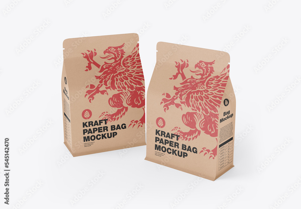 Paper Food Bag Mockup Stock Template | Adobe Stock