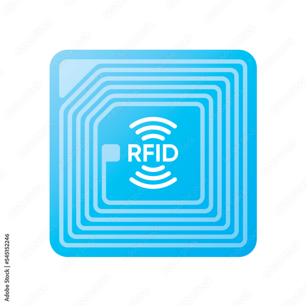 Vector symbol RFID Radio Frequency Identification. Isolated on white ...