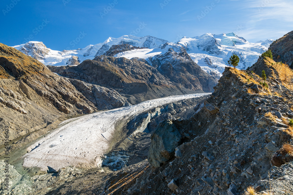 Morteratschgletscher, Glatscher dal Morteratsch, Pontresina, Engadin ...