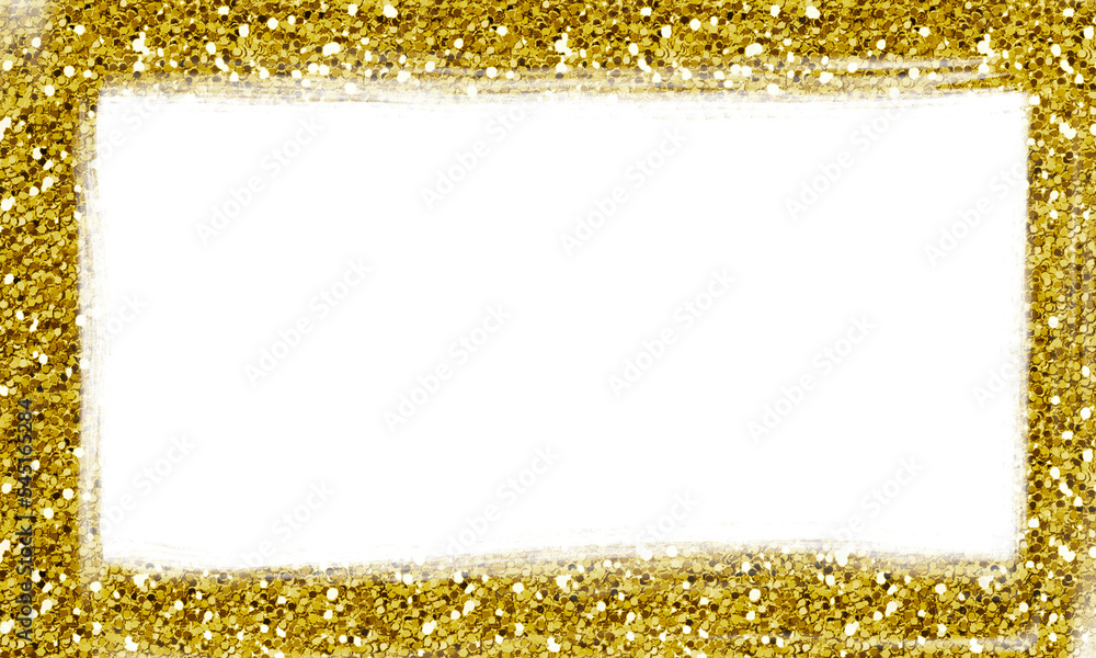 Gold frame with copy space in the middle, metallic overlay, golden ...