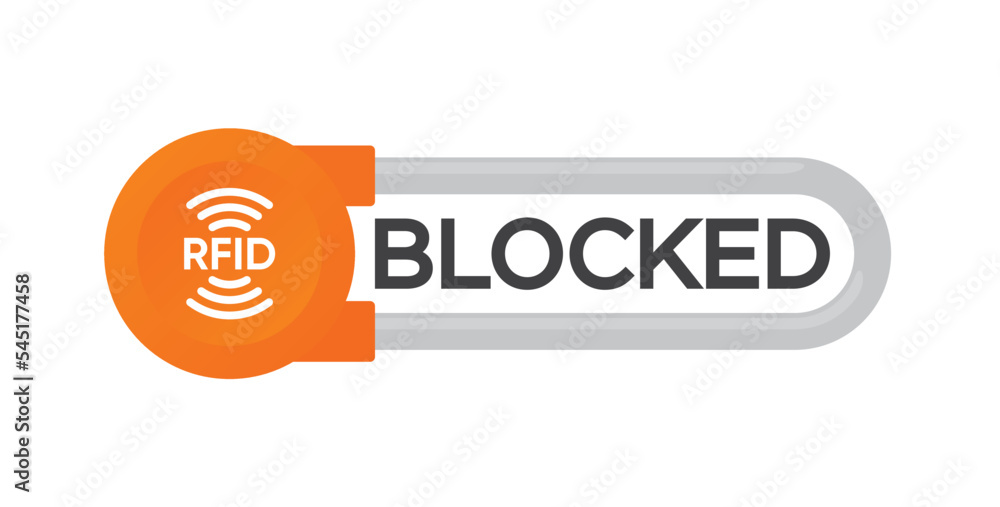 Vector symbol RFID Radio Frequency Identification blocked. Isolated on ...