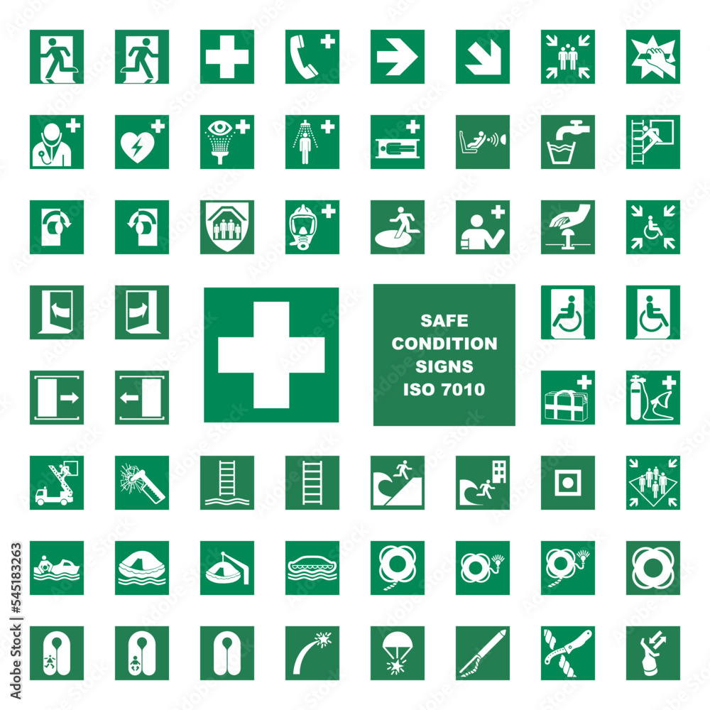 Set Of Safety Condition Symbols Sign, Vector Illustration, Stock Vector ...