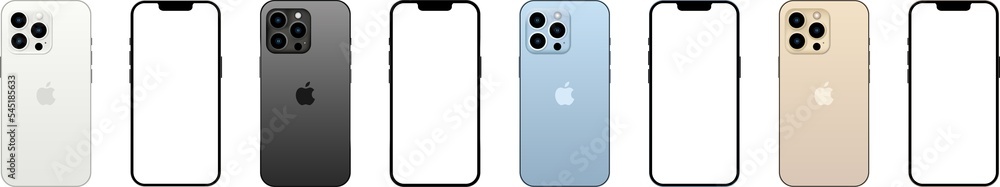 Realistic iphone 13 pro in four colors (Silver, Graphite, Sierra Blue ...