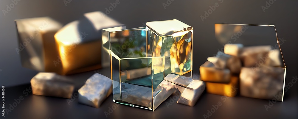 Glass box. AI generated art illustration. Stock Illustration | Adobe Stock