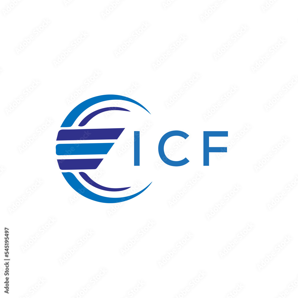 ICF letter logo. ICF blue image on white background. ICF vector logo design for entrepreneur and ...
