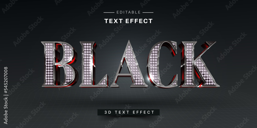 Editable 3D Diamond Text Effect. Luxury Text Effect Generator Stock ...