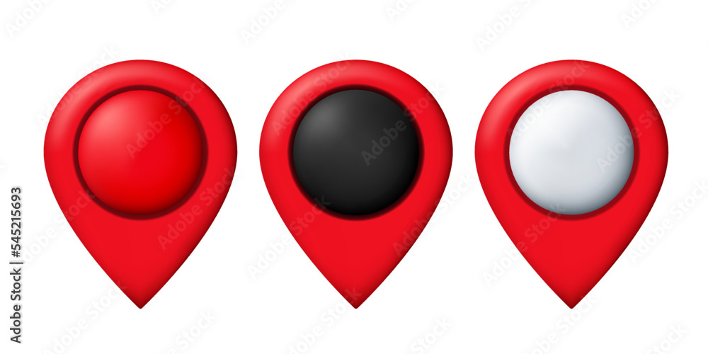 3d map pins. Map location pin. Navigation marker on the map. Stock ...