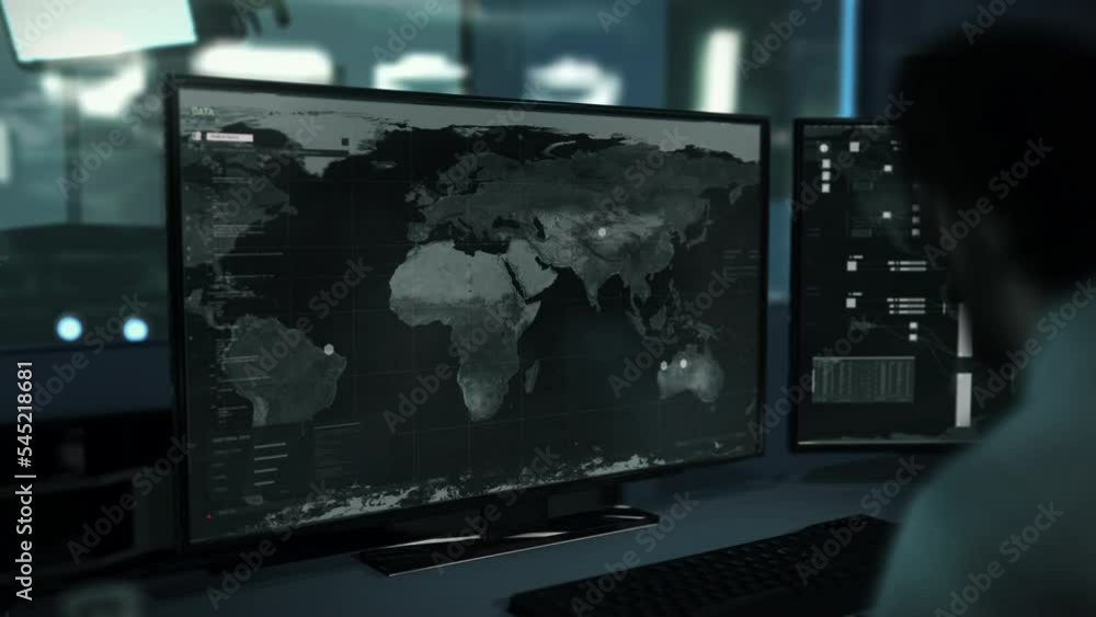 Secret Agent Observes Target Tracking Data In Earth Surveillance ...