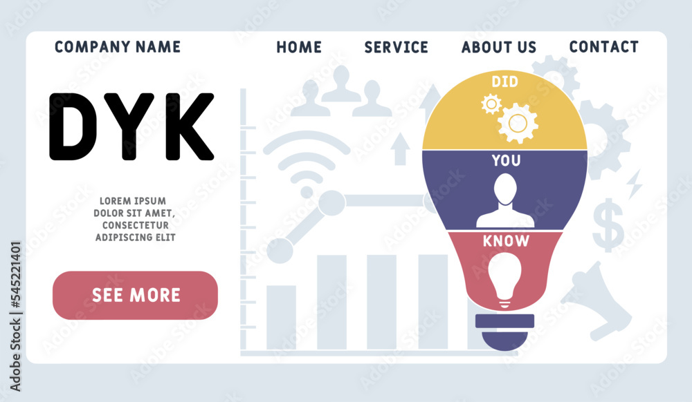 DYK, Did You Know acronym. business concept background. vector ...