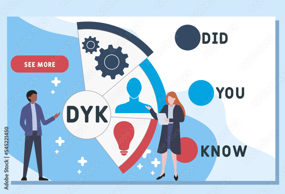 DYK, Did You Know acronym. business concept background. vector ...