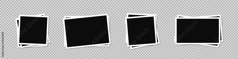 Set of empty photo frames compositions stacked on top of each other ...