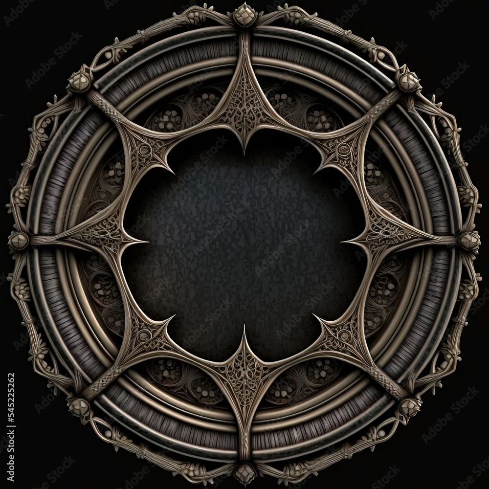 gothic ornament round frame. Generative AI Technology Stock ...