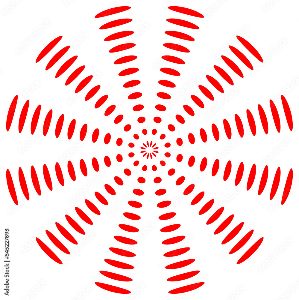 Dotted wheel, seamless, abstract pattern. Red dots on transparent ...