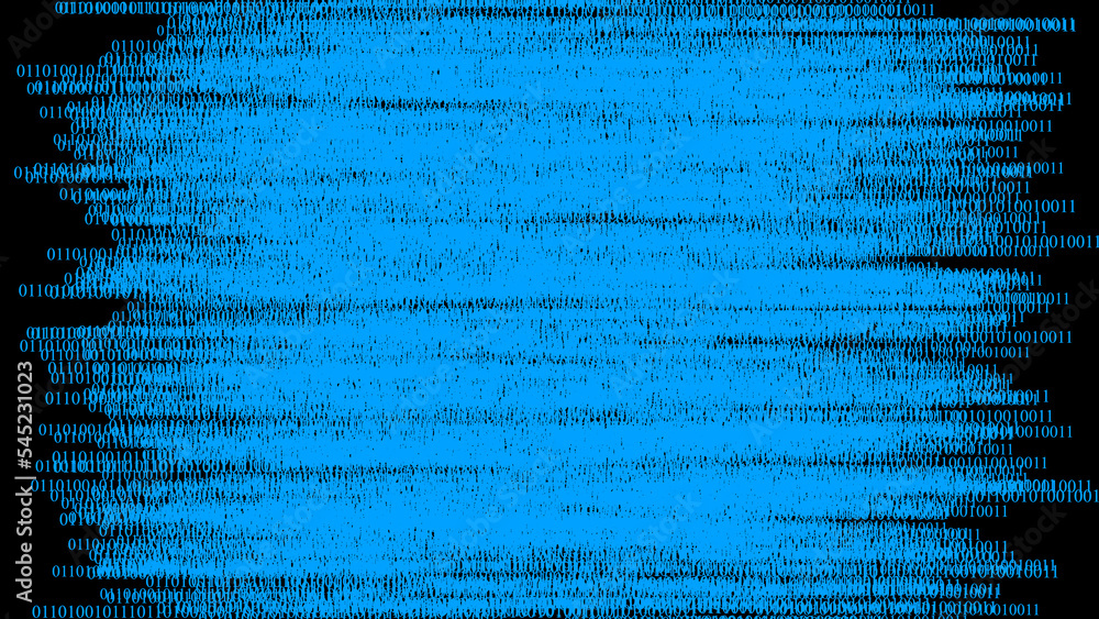 Abstract Glowing Blue Coding Background Binary Code Technology Data