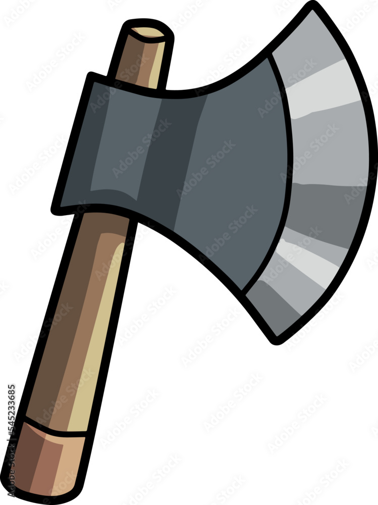 Cartoon-style axe isolated on a vertical white background. Stock Vector ...