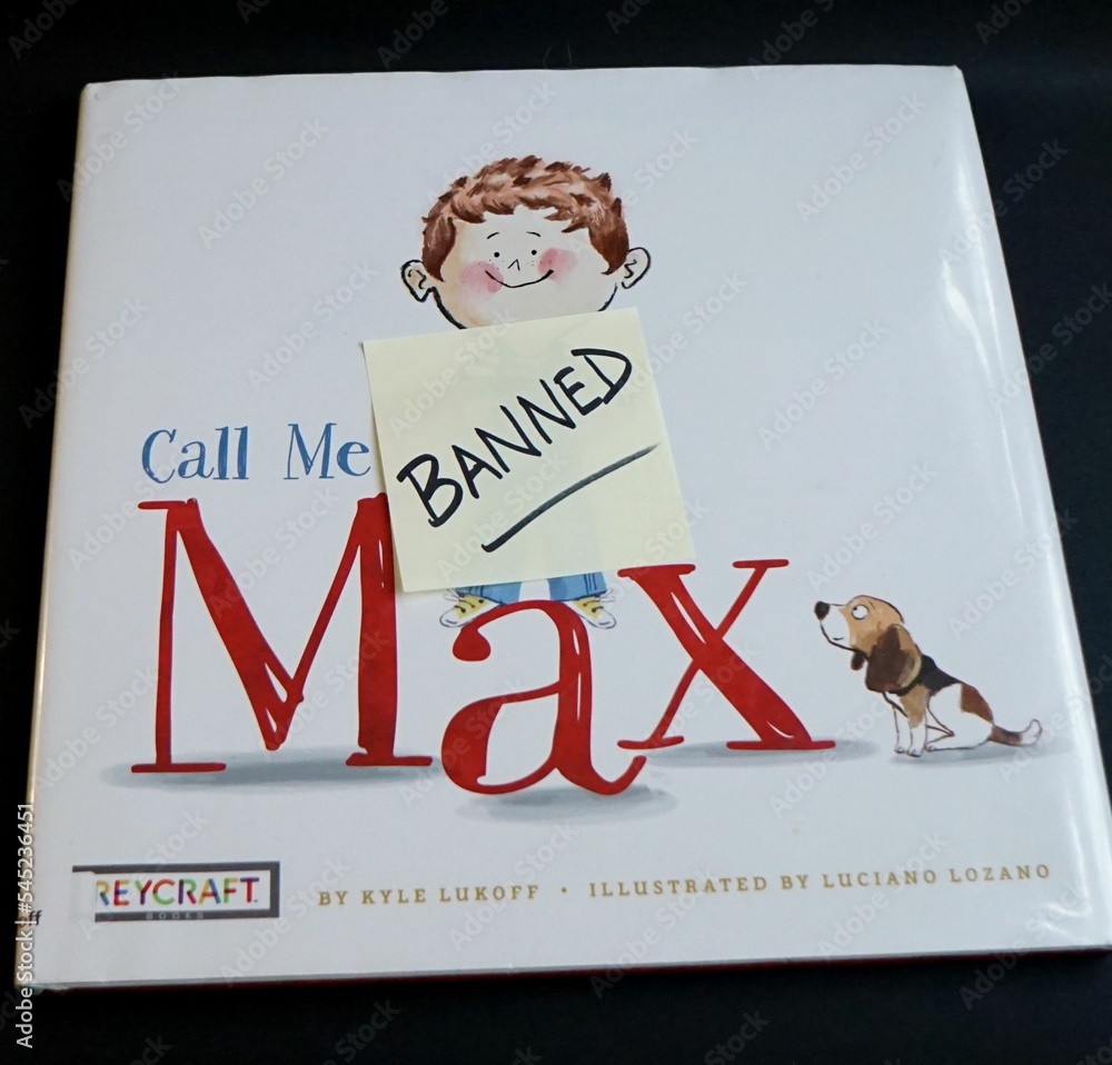 Copy of the children's book Call Me Max by Kyle Luk, with a note banned ...