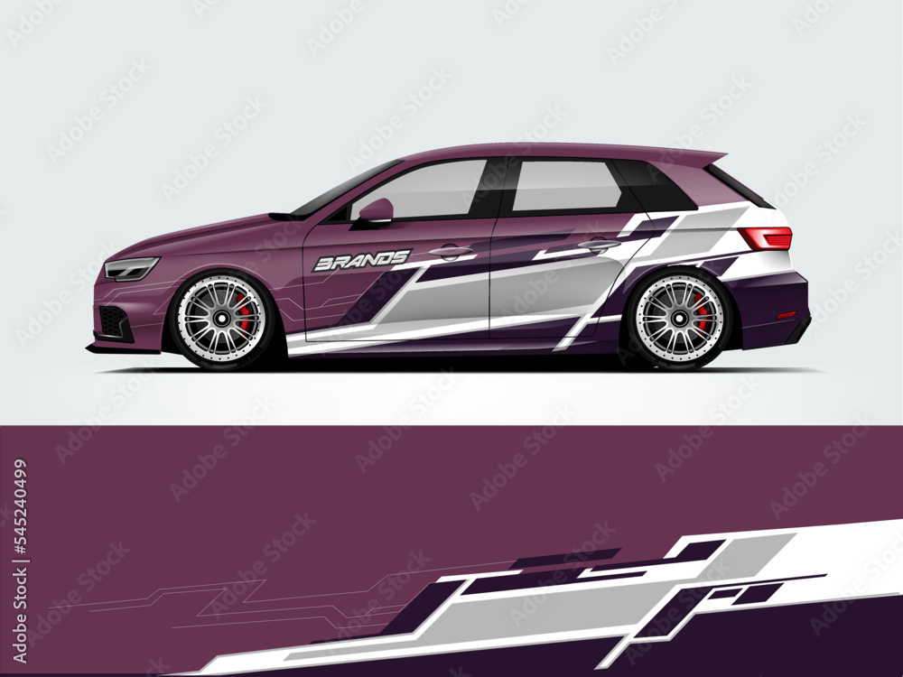 Car decal wrap design vector. Graphic abstract stripe racing background ...
