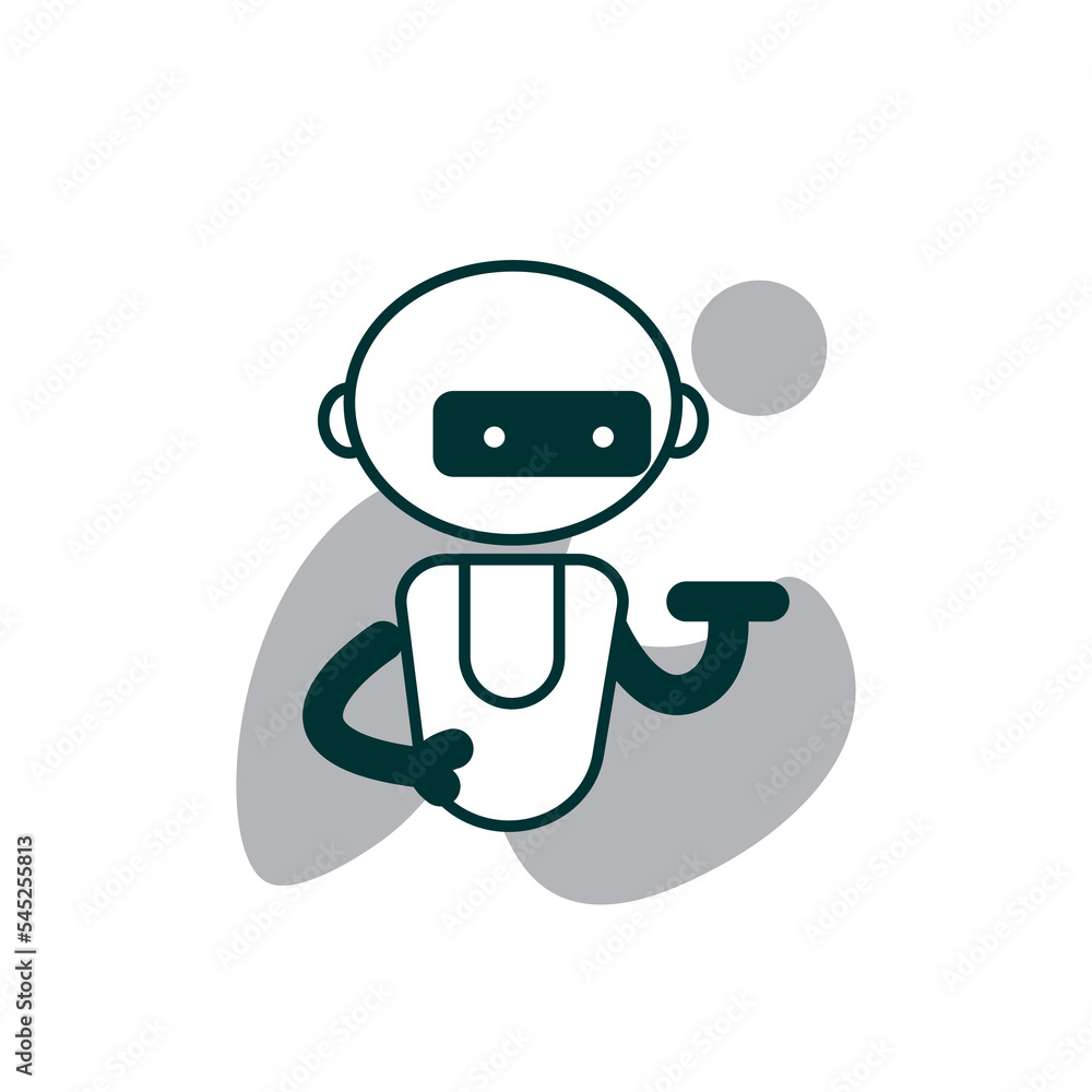Robot chatbot icon sign flat style design vector illustration set ...