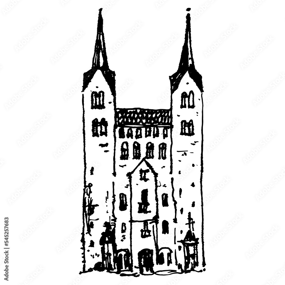 Princely Abbey of Corvey, Germany. Catholic Carolingian church. Hand ...