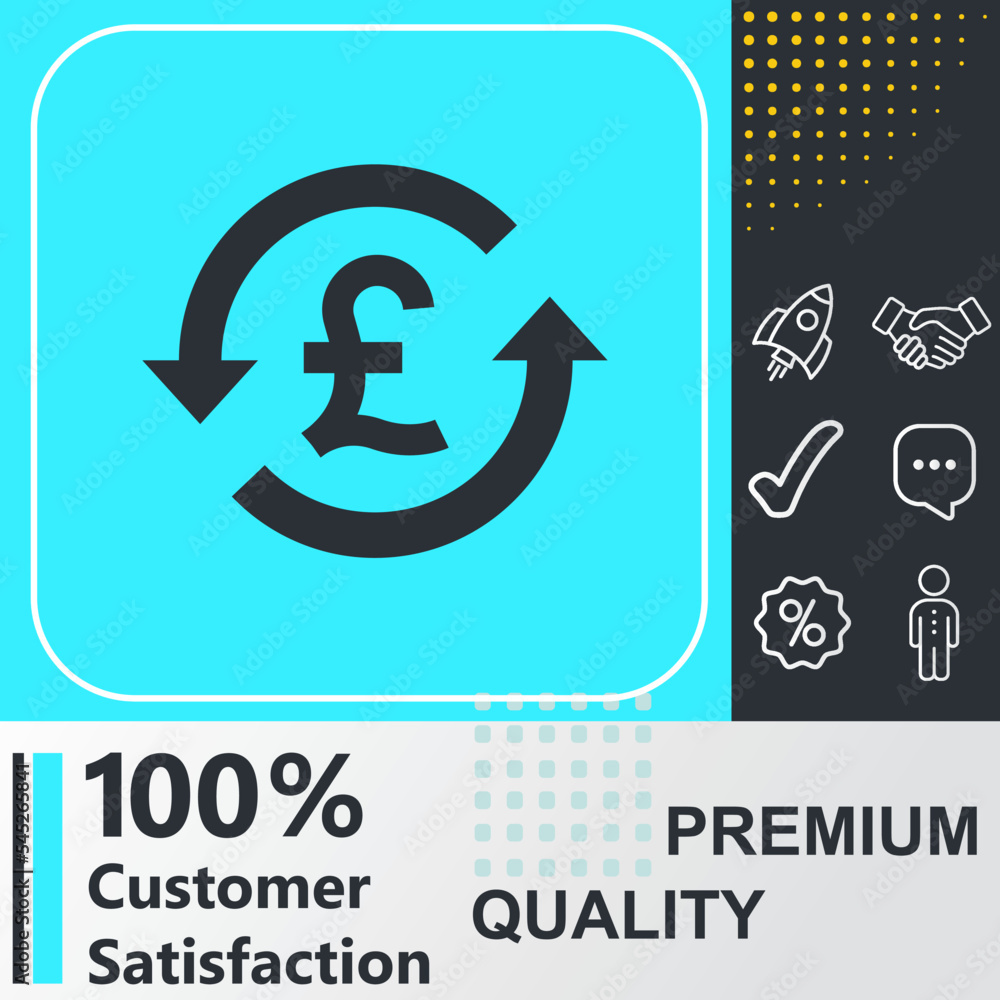 money transfer, pound icon. Social media sign. Vector illustration ...