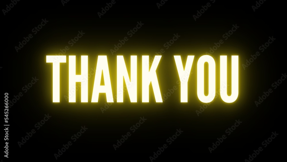 Thank you Neon Text. neon banner, night bright advertising, light art ...