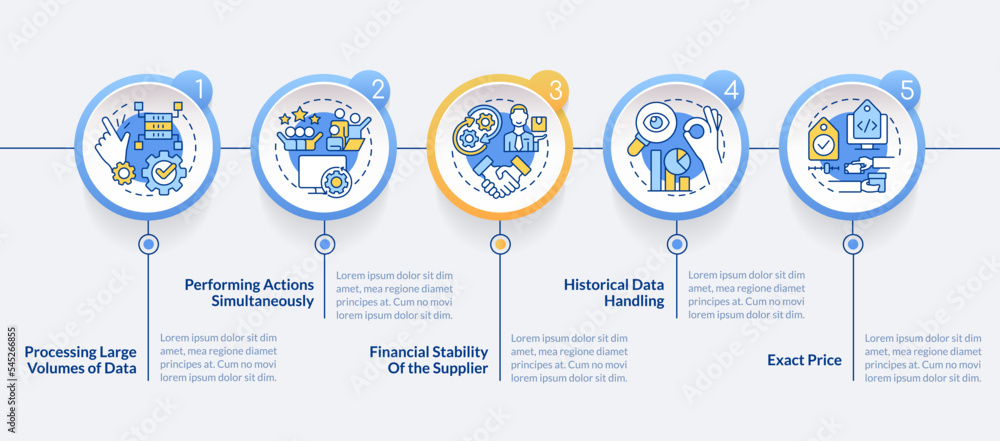 Aspects for assess business tools circle infographic template. Data ...