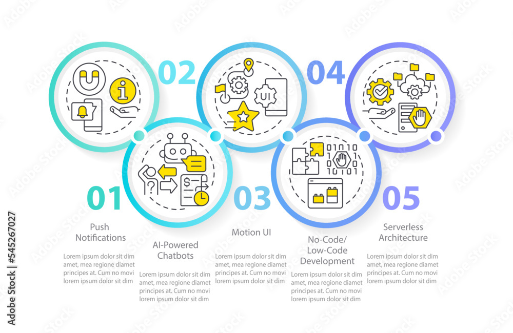 Website production industry improvement circle infographic template ...