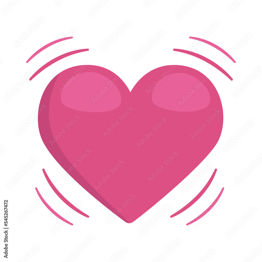 Beating Heart Sign Emoji Icon Illustration. Pink Love Vector Symbol ...