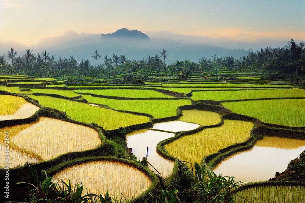 Bali Rice Fields. The village of Belimbing, Bali, boasts some of the ...