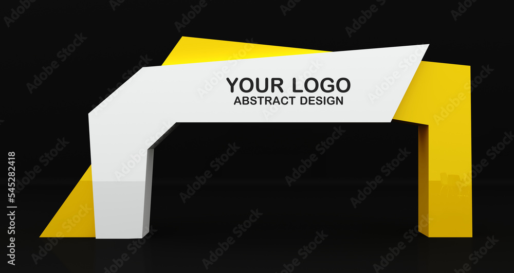 Exhibition stand Gate entrance 3D illustration with for mock up event ...