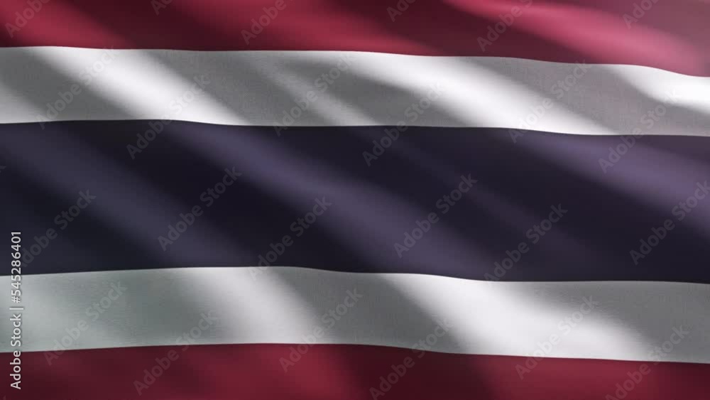 National flag of the Southeast Asian Kingdom of Thailand. Fluttering ...