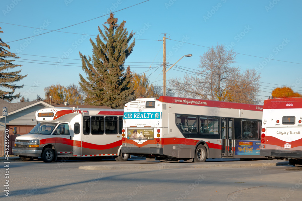 Calgary, Alberta, Canada. Oct 10, 2022. A Double bus from Calgary ...