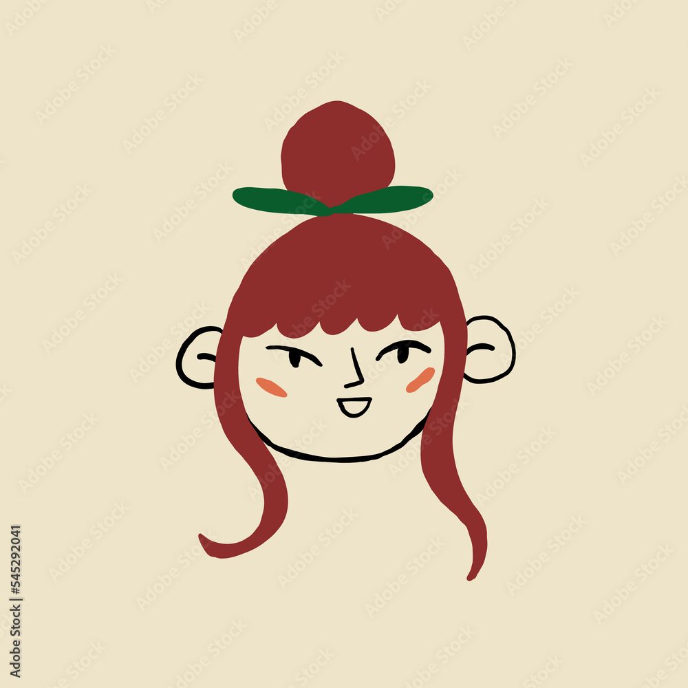 Cute doodle cartoon hand drawn girl illustration ,Cute doodle girl ...
