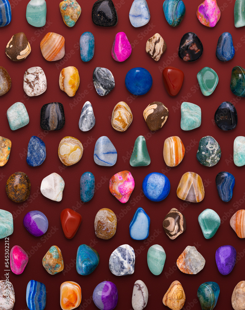 Gemstones Variety Pattern 3D illustration Render ready for design Stock ...