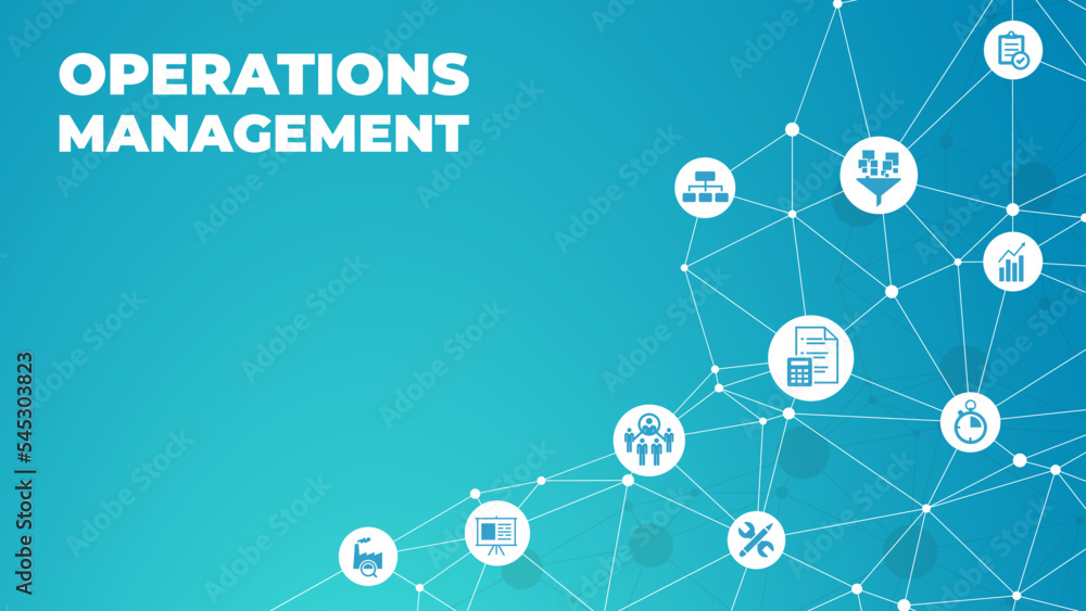 Operations management vector illustration. Blue concept related to ...