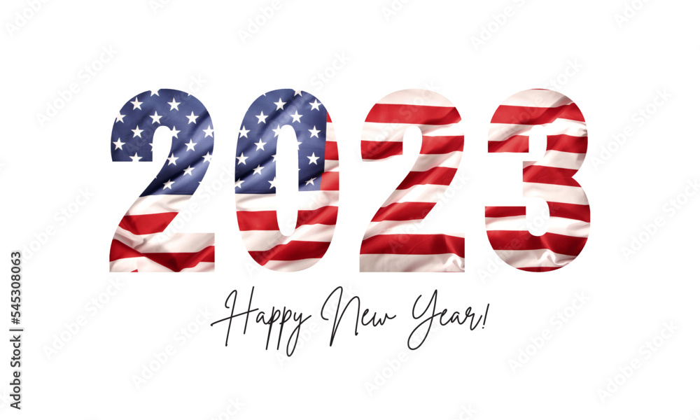 new year 2023 usa flag illustration Stock Vector | Adobe Stock