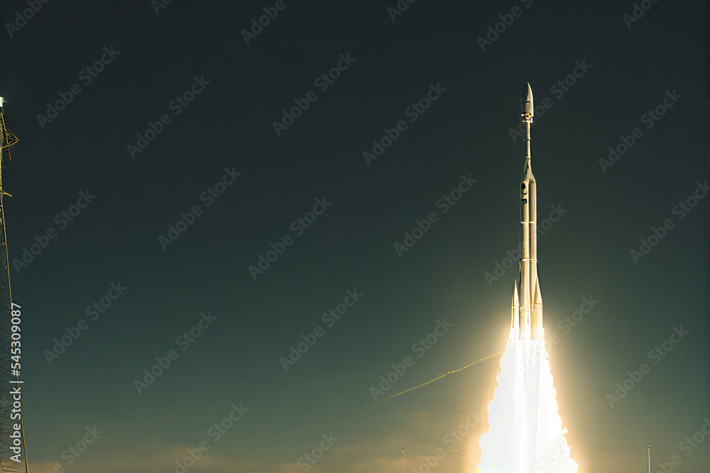 Space rocket launch. massive scale. Cinematic lighting, cinematic ...
