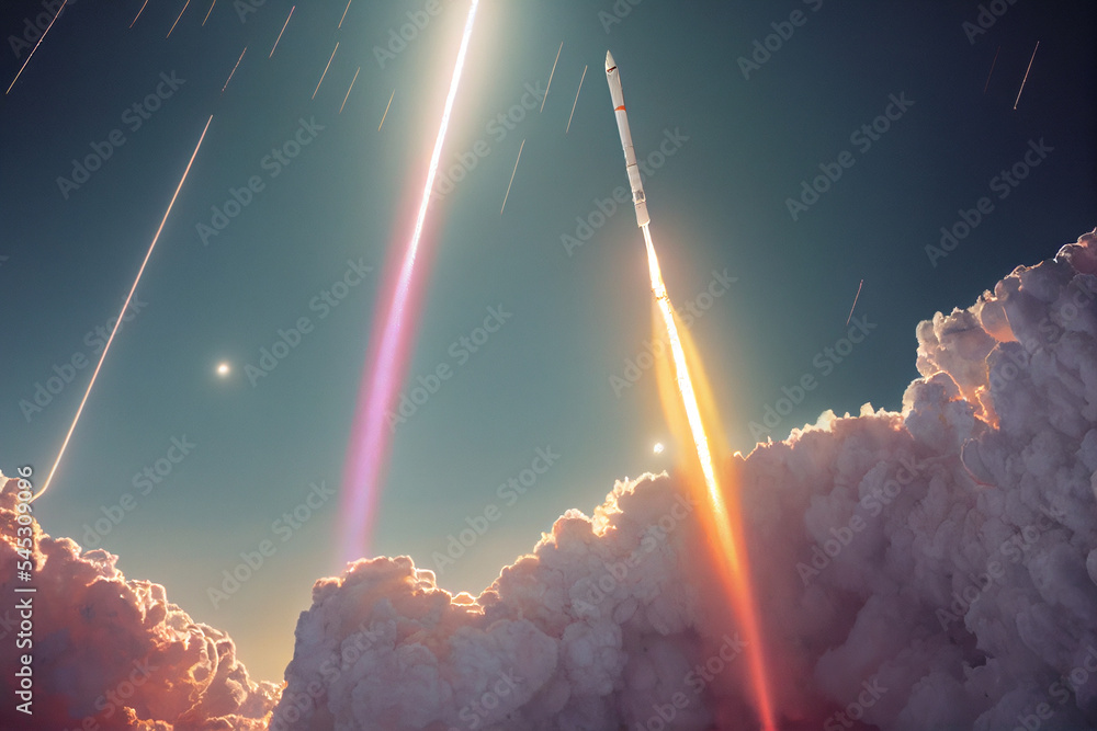 Space rocket launch. massive scale. Cinematic lighting, cinematic ...