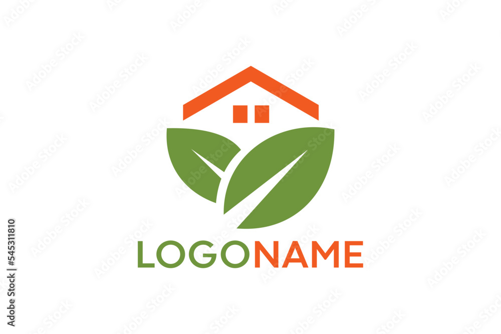 Leaf and home concept. Very suitable for symbol, logo, company nyame ...