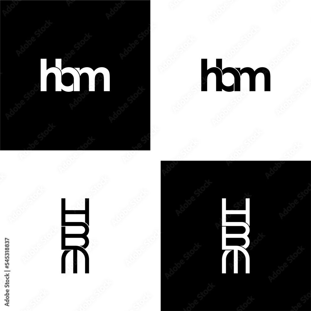 hbm letter initial monogram logo design set Stock Vector | Adobe Stock