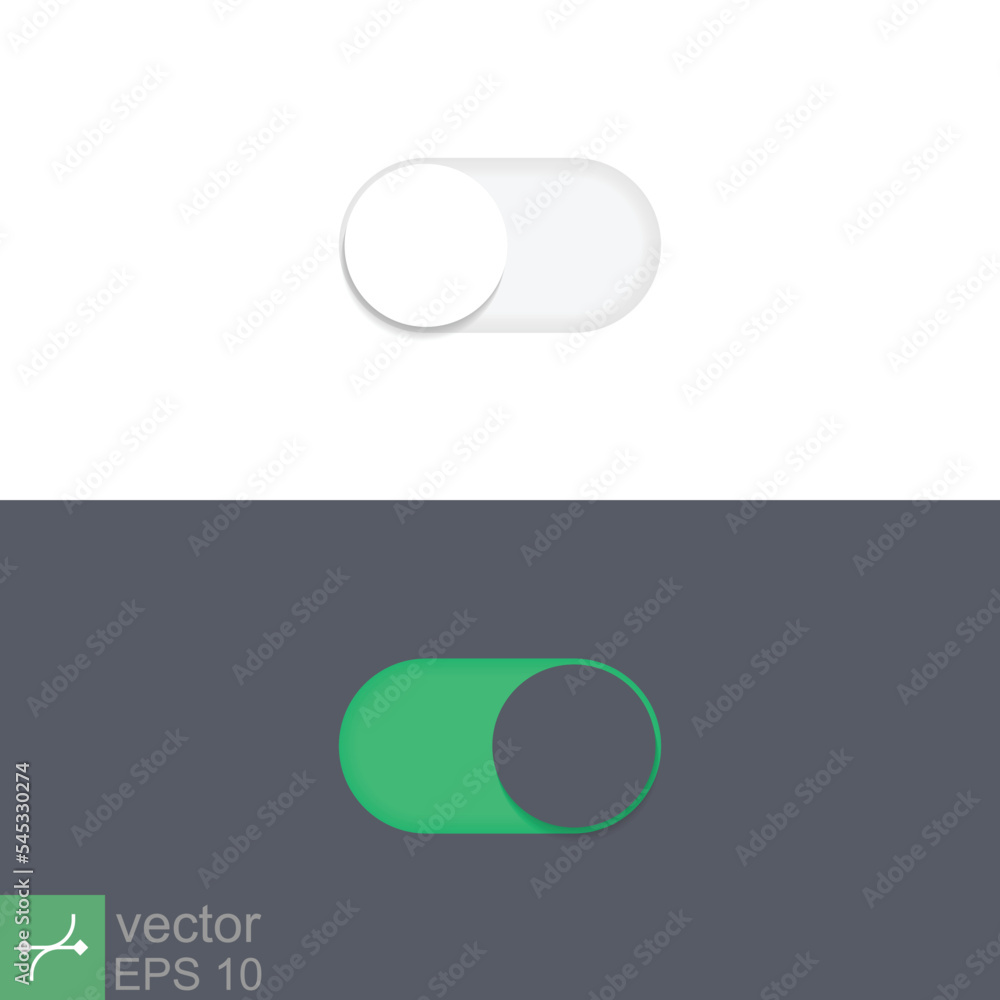 On and off switch flat style. Dark and light mode switcher for phone screens, tablets and ...