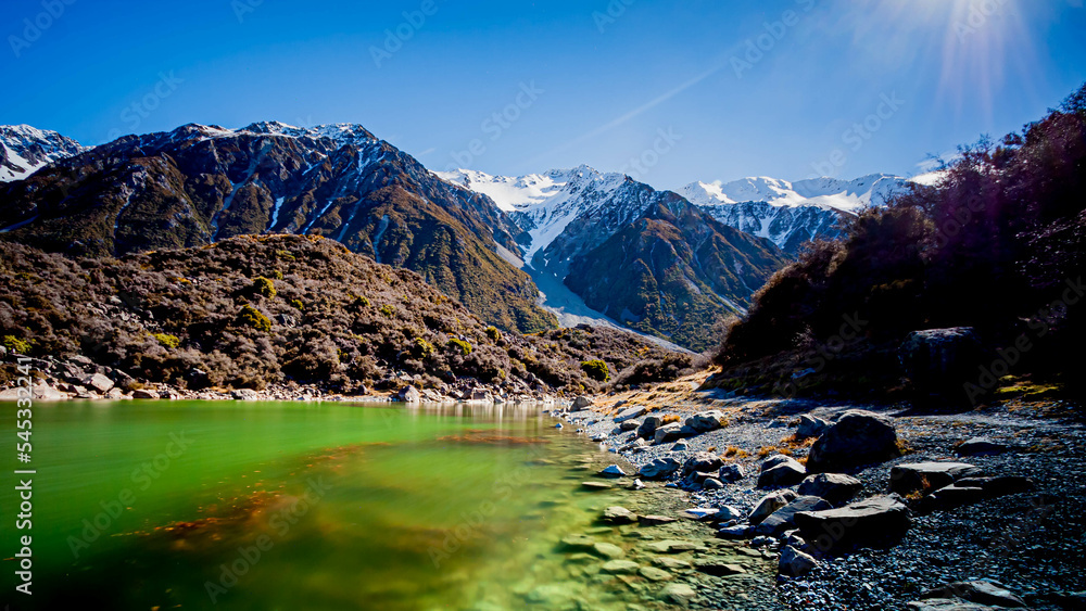 Foto de Mount Cook National Park, South Island, New Zealand during cold ...