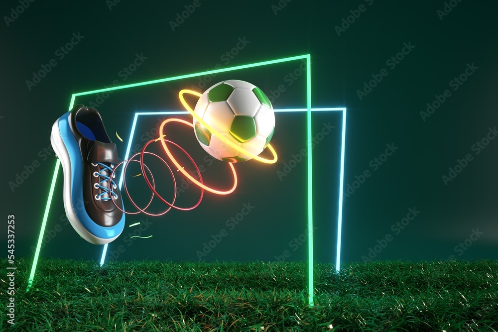 3d football object design. realistic rendering. abstract futuristic ...
